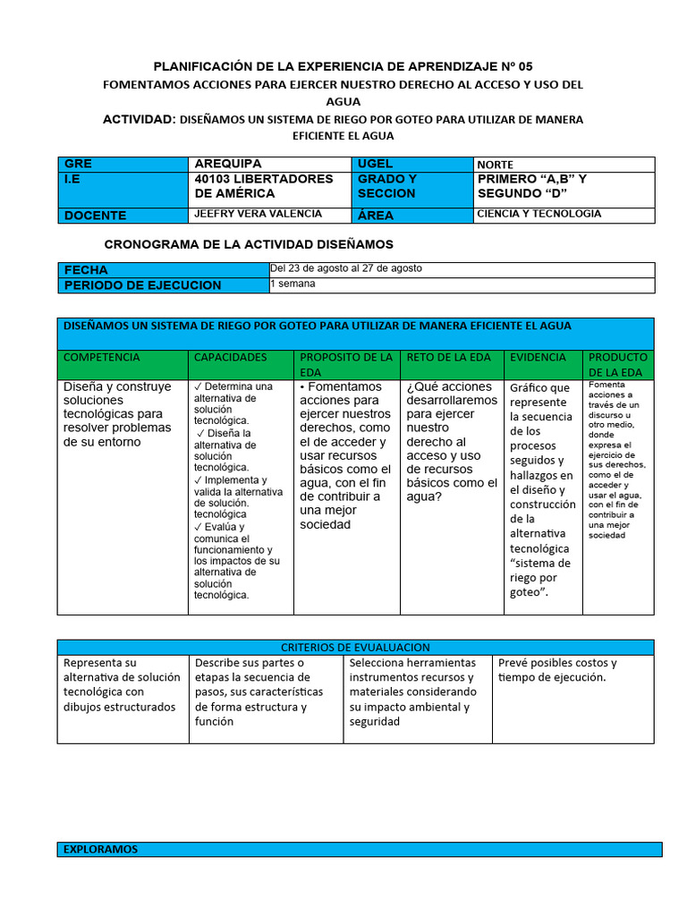 EDA 5-ACT Indagamos-1º2º | PDF | Agua | Riego