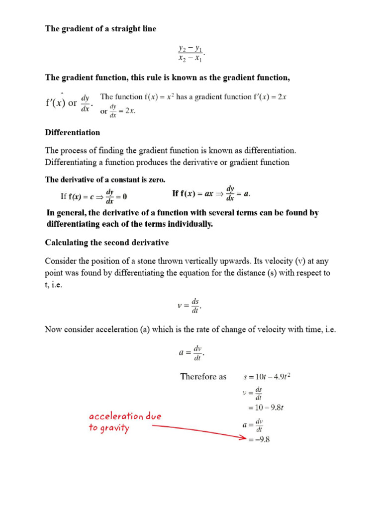 Differentiation 0580 | PDF