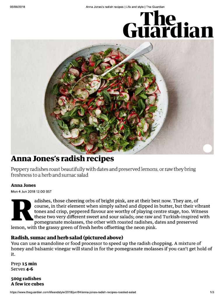 Anna Jones's Radish Recipes - Life and Style - The Guardian | PDF