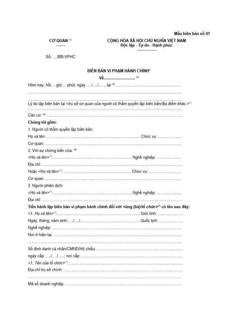 Bien Ban VI Pham Hanh Chinh | PDF