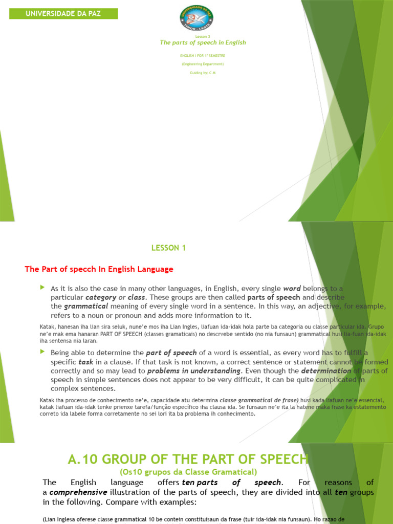 Understanding English Parts of Speech | PDF | Part Of Speech | Noun