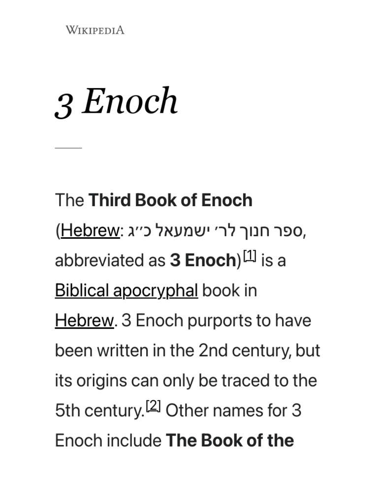 3 Enoch - Wikipedia | PDF | Religious Texts