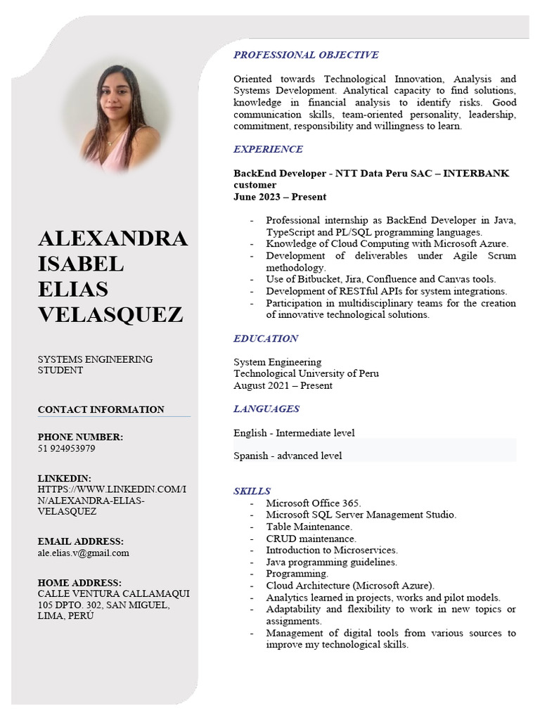 001_CV_Ingles_Alexandra | PDF | Microsoft Azure | Cloud Computing