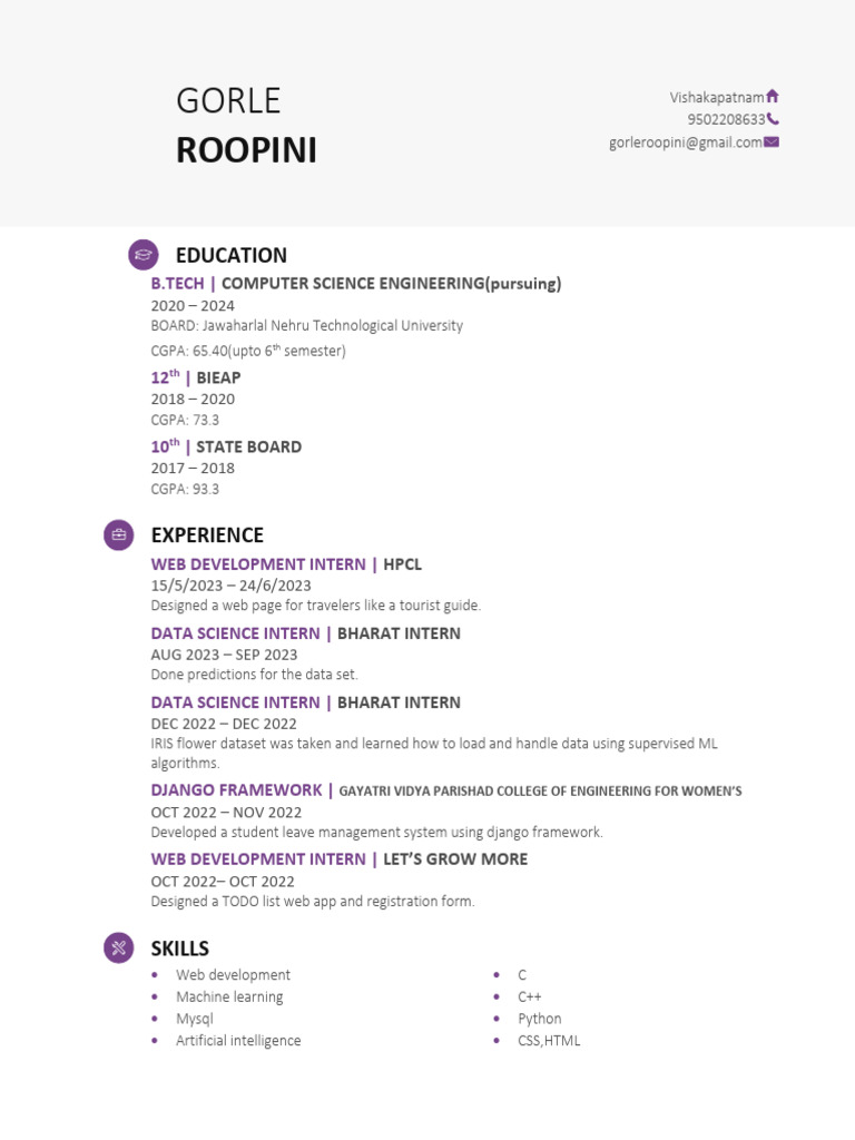 Computer Science Student Profile | PDF
