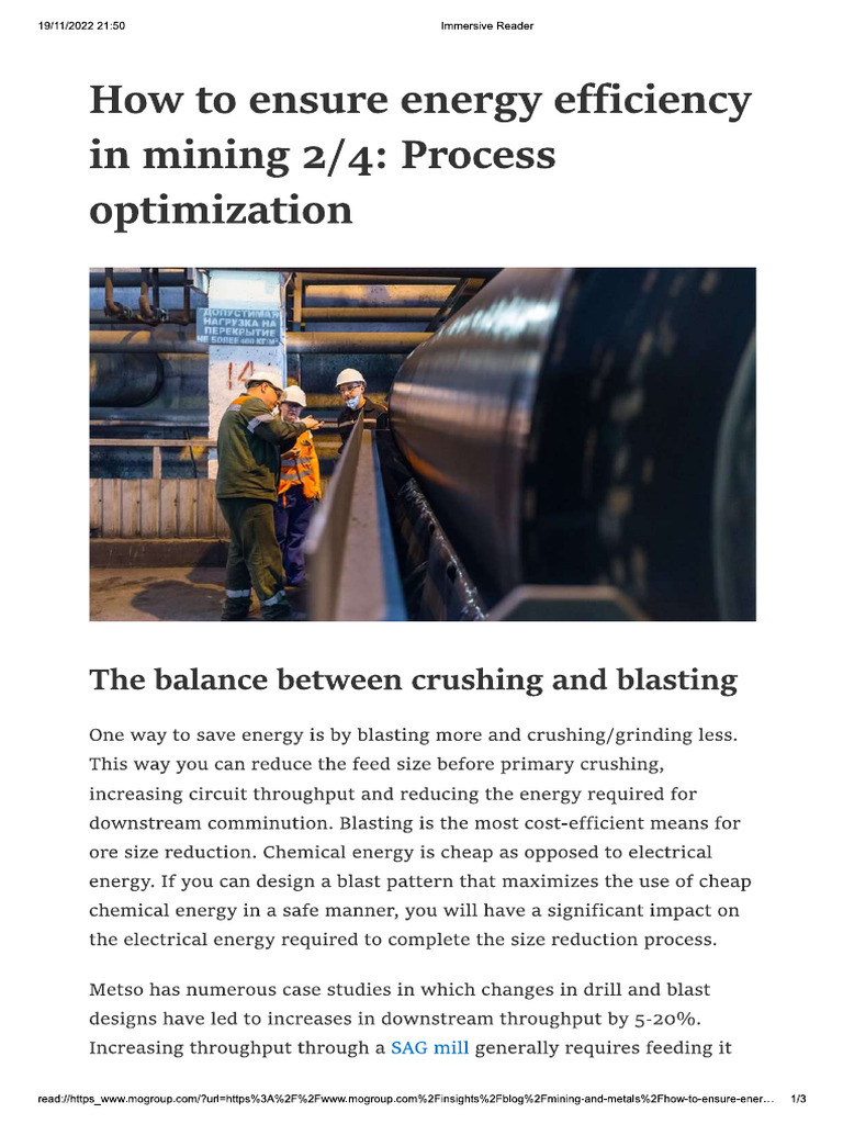 How To Ensure Energy Efficiency in Mining 2 de 4 - Process Optimization | PDF