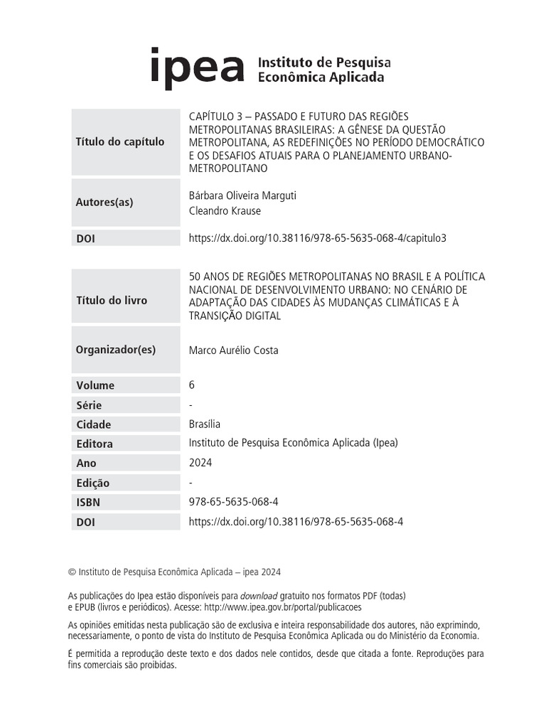 50anos Cap03 | PDF | Planejamento urbano | Brasil