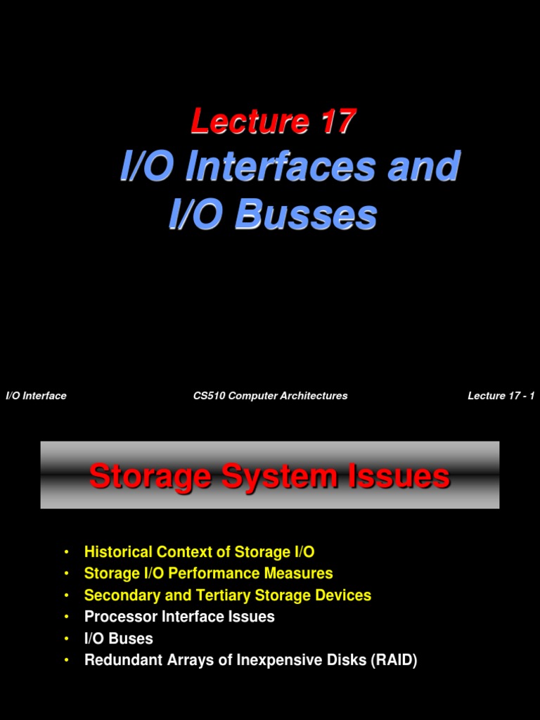 I/O Interfaces and I/O Busses | PDF | Input/Output | Computer Data Storage