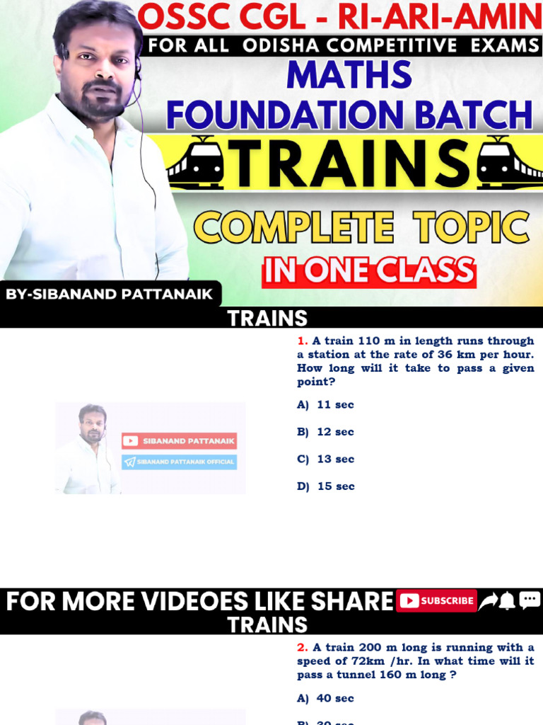 TRAINS | PDF | Speed | Motion (Physics)