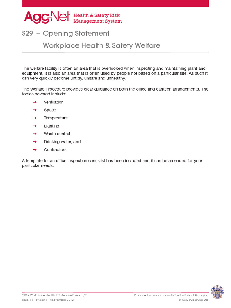 Workplace Health Safety Welfare 0 | Download Free PDF | Occupational ...