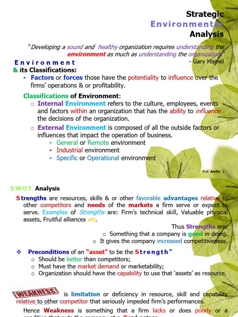 SM - Environemnt (Updated) | PDF | Profit (Economics) | Swot Analysis