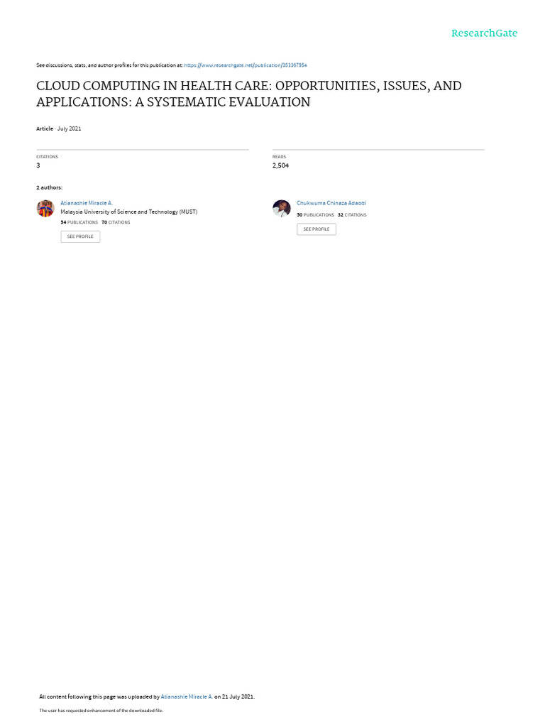Sample - Article Review #2 | Download Free PDF | Cloud Computing | Computer Security