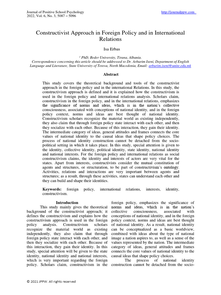 Constructivism in Ir | PDF | Identity (Social Science) | Constructivism ...