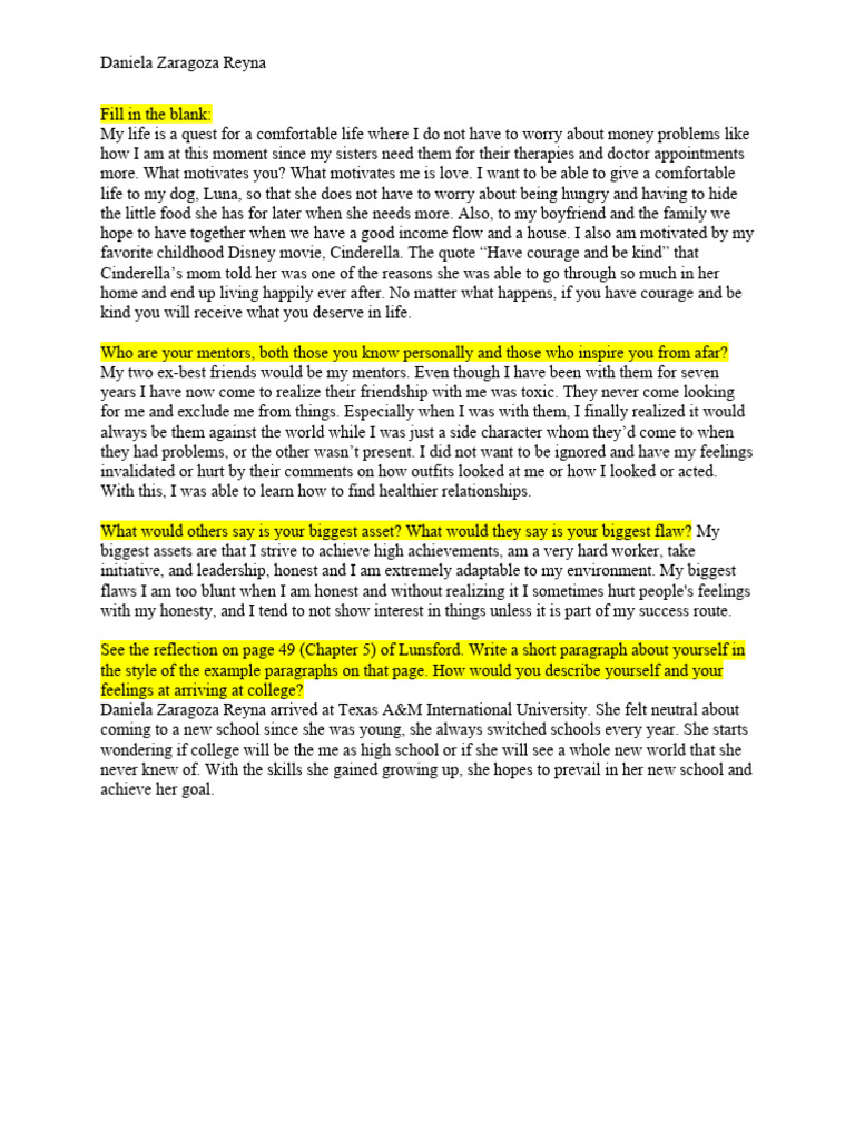 1302 Personal Reflection 1 | PDF