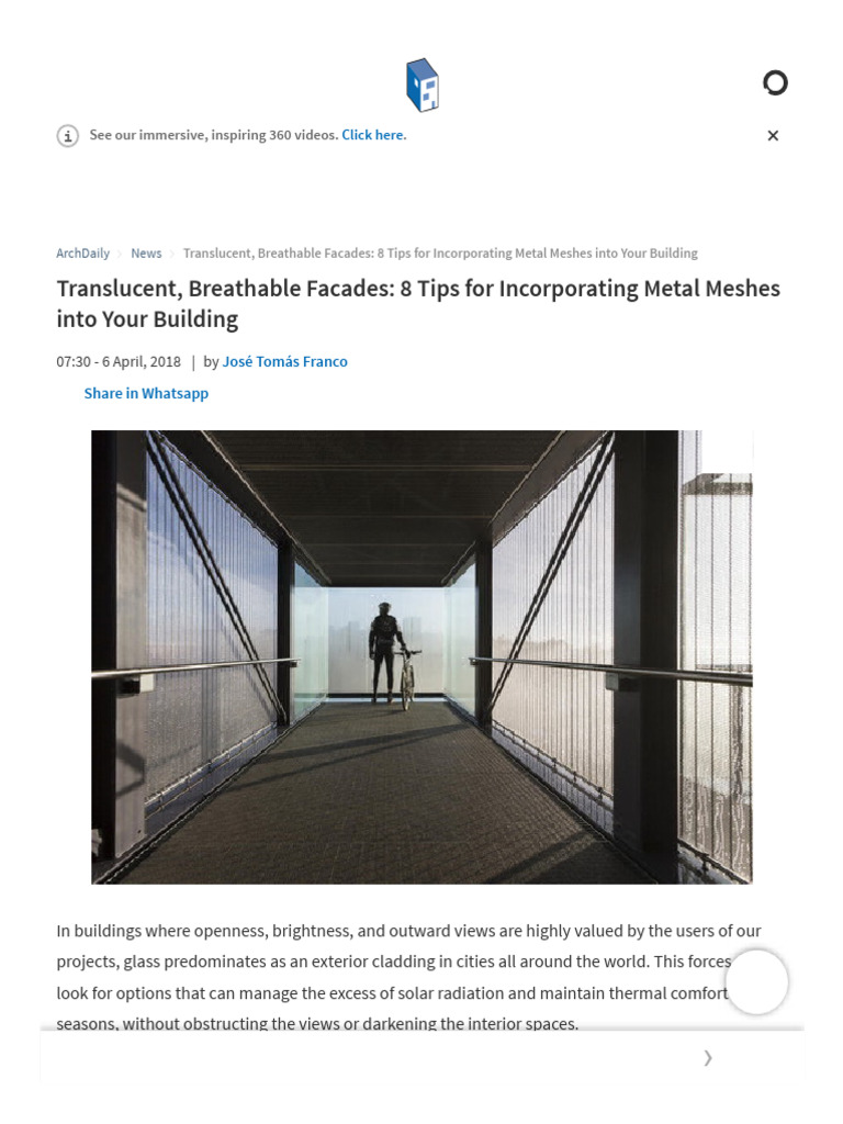 Translucent, Breathable Facades - 8 Tips For Incorporating Metal Meshes ...