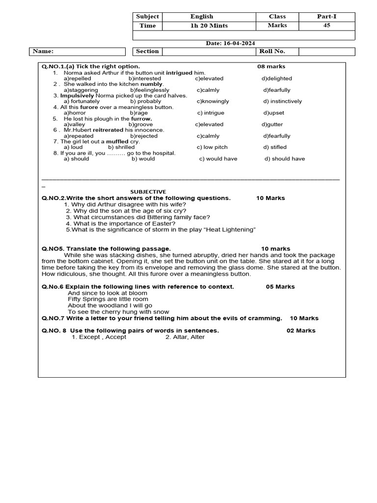 Istyear 1st Forth | PDF
