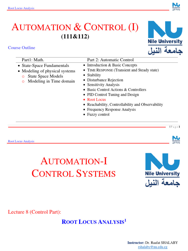 Pres07 MNG512 (111 - 112) Root Locus Analysis | PDF | Mathematical Objects | Mathematical Analysis