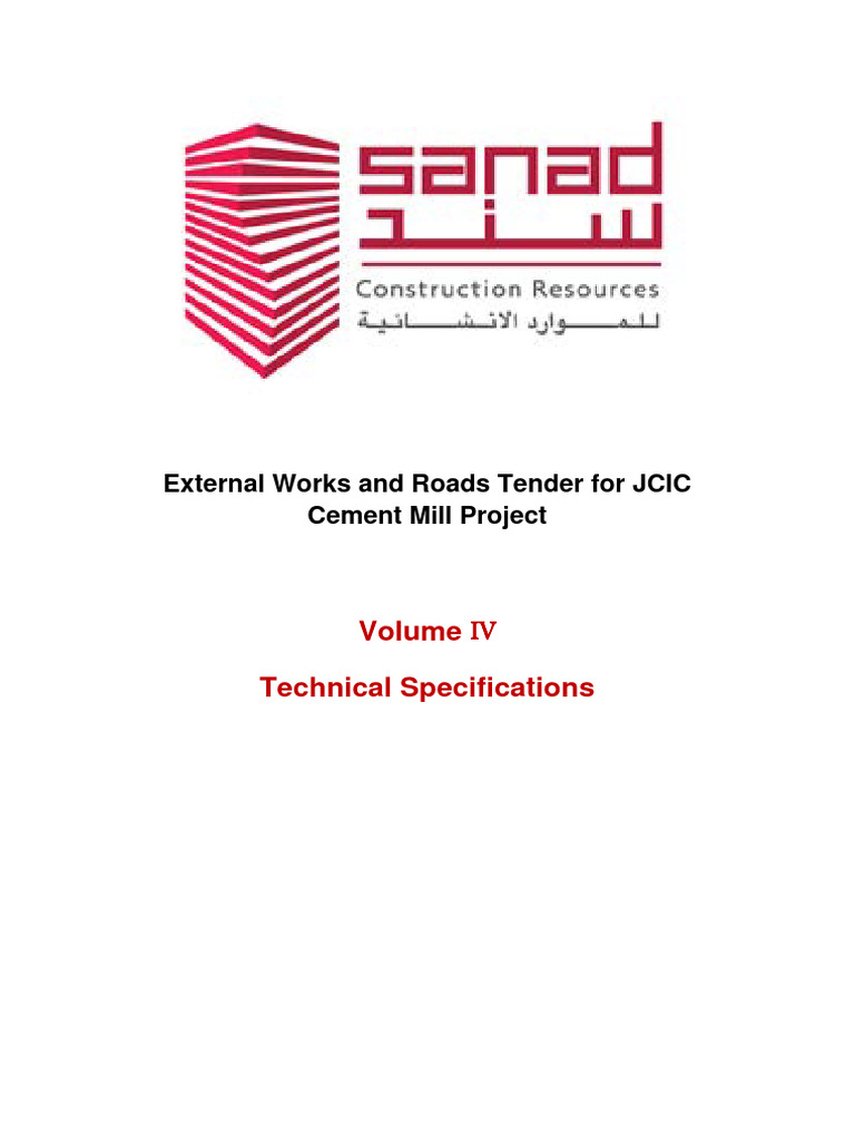 Volume IV - Technical Specifications | PDF | Concrete | Specification ...