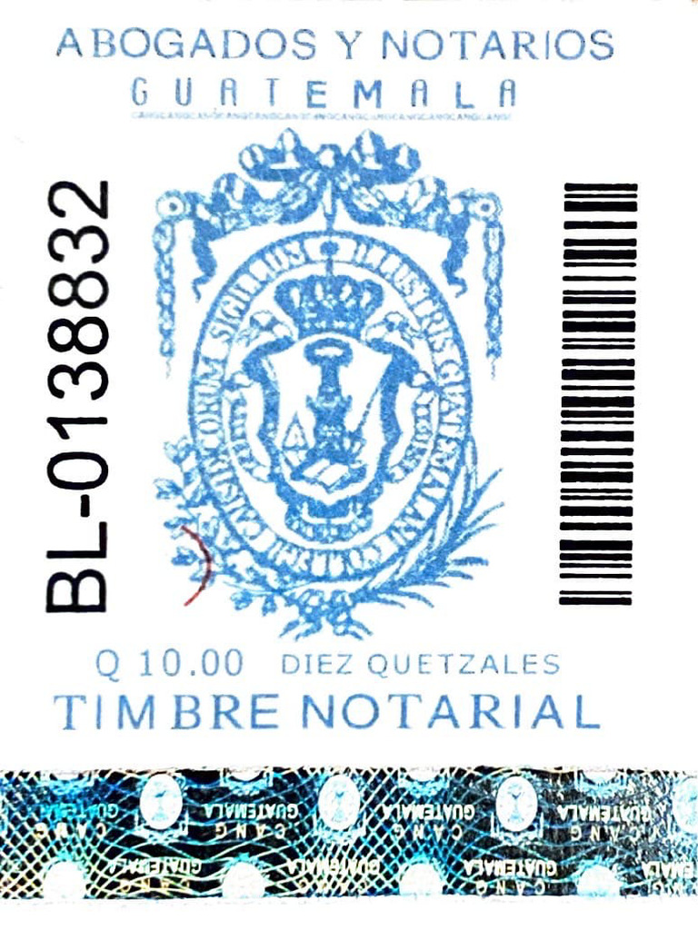 Timbre notarial Q10.00 , Timbre Forense Q1.00 | PDF