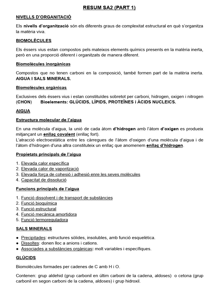 Resum Sa2 (Part 1) | PDF