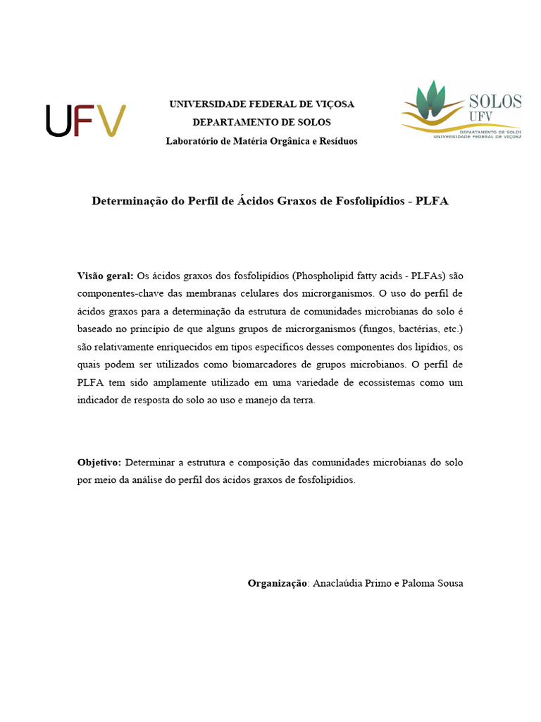 Protocolo PLFA | PDF | Solução-tampão | Solvente