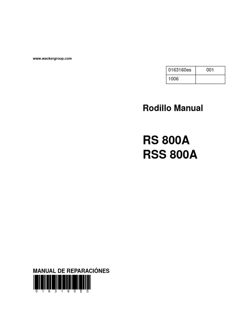 RS 800A RSS 800A: Rodillo Manual | PDF | Cambiar | Acelerador