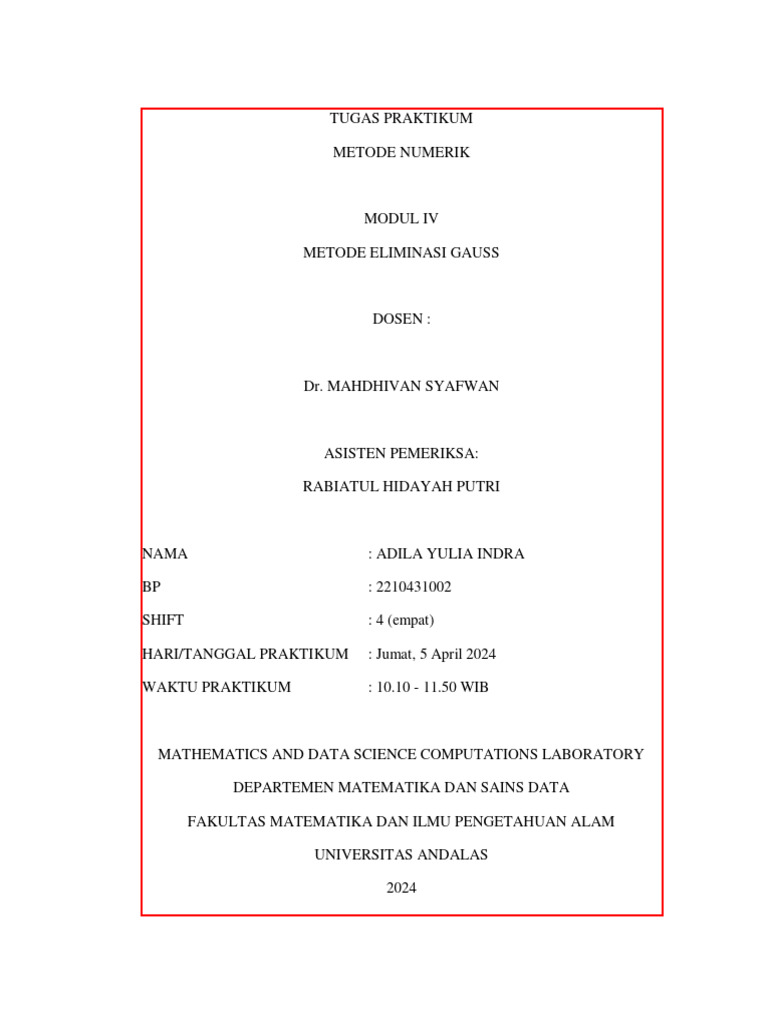 Tugas Metode Numerik | PDF
