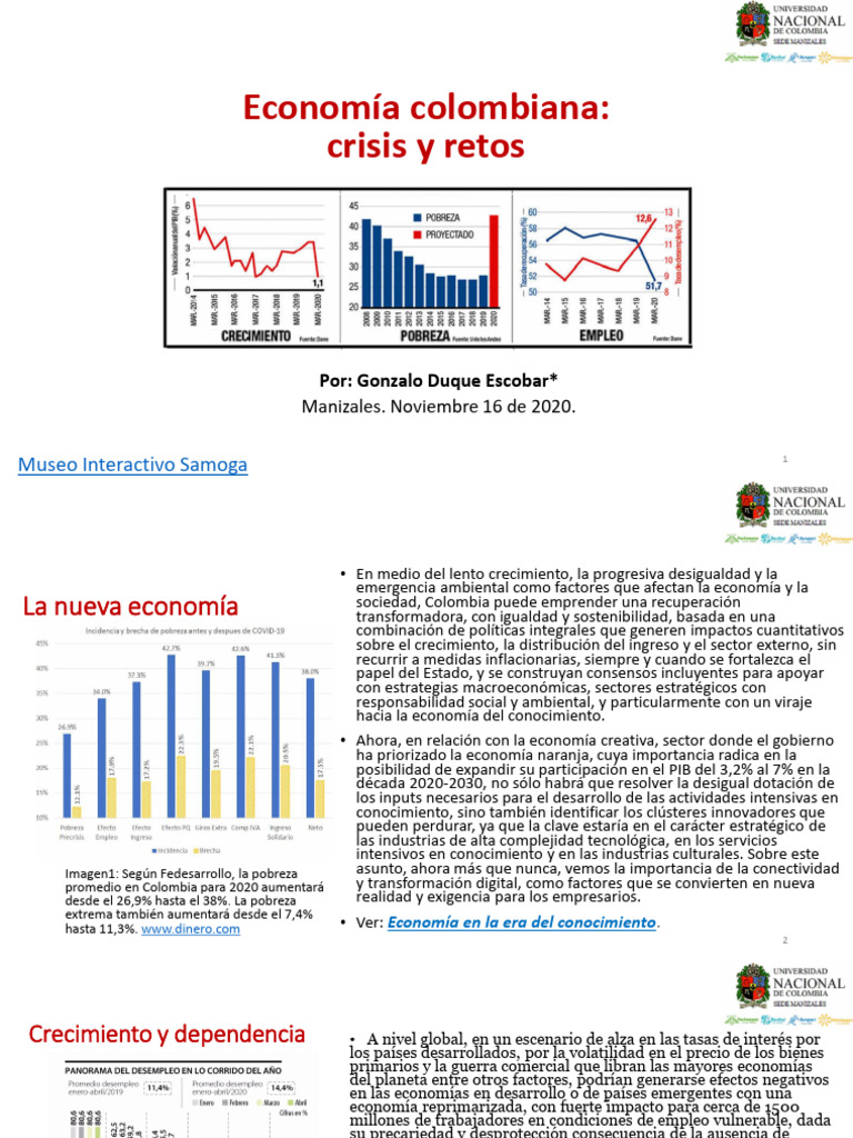 economia_colombiana_crisis_y_retos (2) | PDF | Colombia | Desempleo