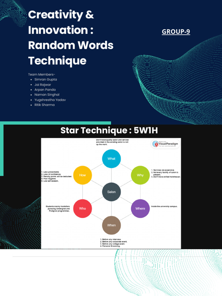 Group No 9 Random Words Technique Pdf Hairstyle 