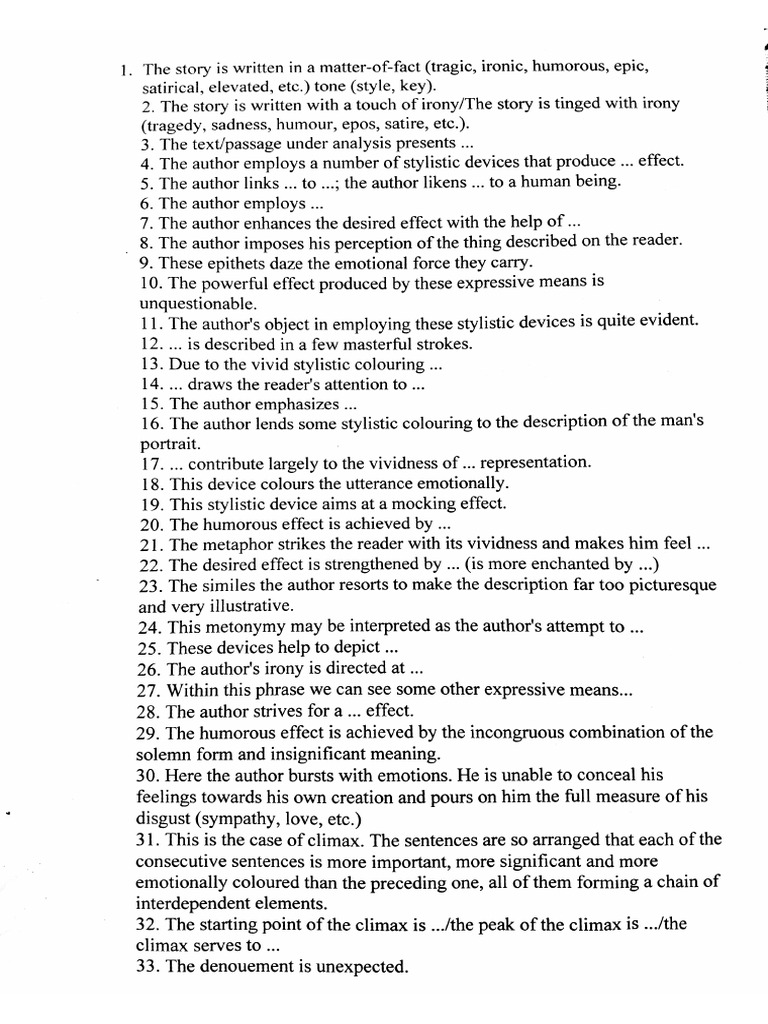 Stylistic Analysis | PDF
