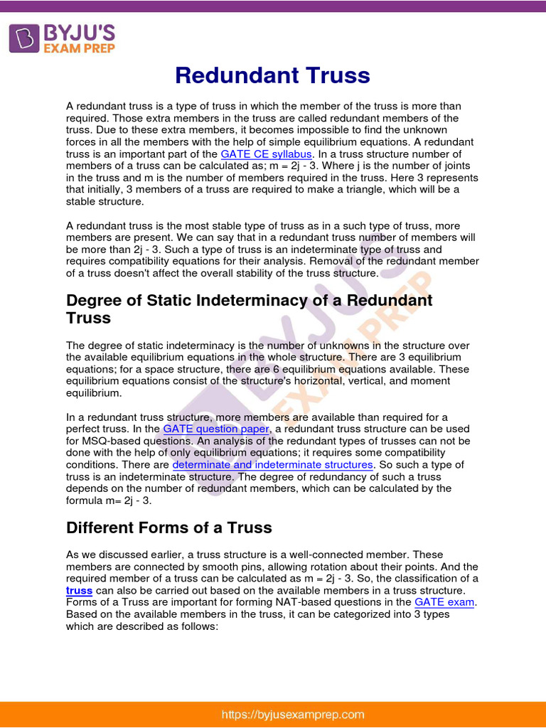 Redundant Truss Gate Notes 53 | PDF | Truss | Mechanics
