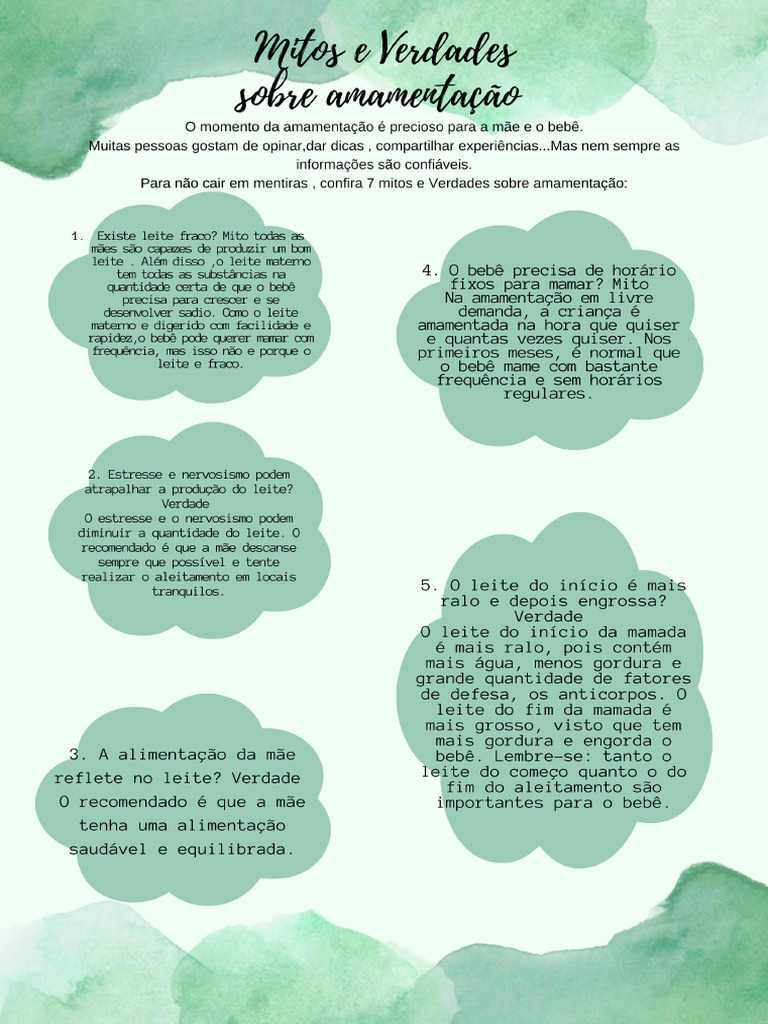 Mitos E Verdades Sobre Amamentação Pdf