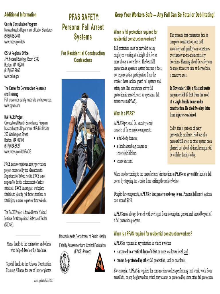 Personal Fall Arrest Systems Brochure | PDF | Safety | Occupational ...