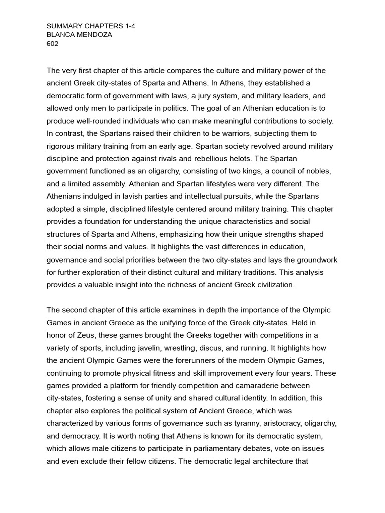 History Greeks Summary | PDF | Sparta | Ancient Greece