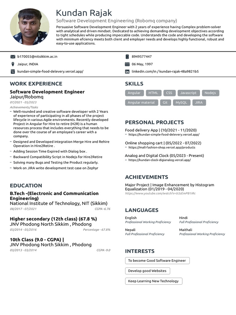 Kundan Software Resume | PDF | Application Software | Software