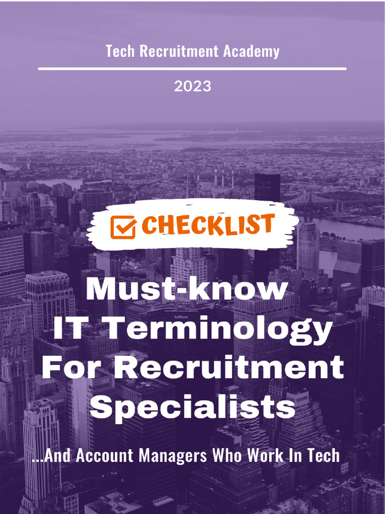 Ebook - Must-Know IT Terminoogy For Recruitment Specialists - Checklist ...
