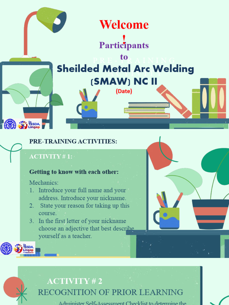 SMAW NC II Pre-Training Guide | PDF