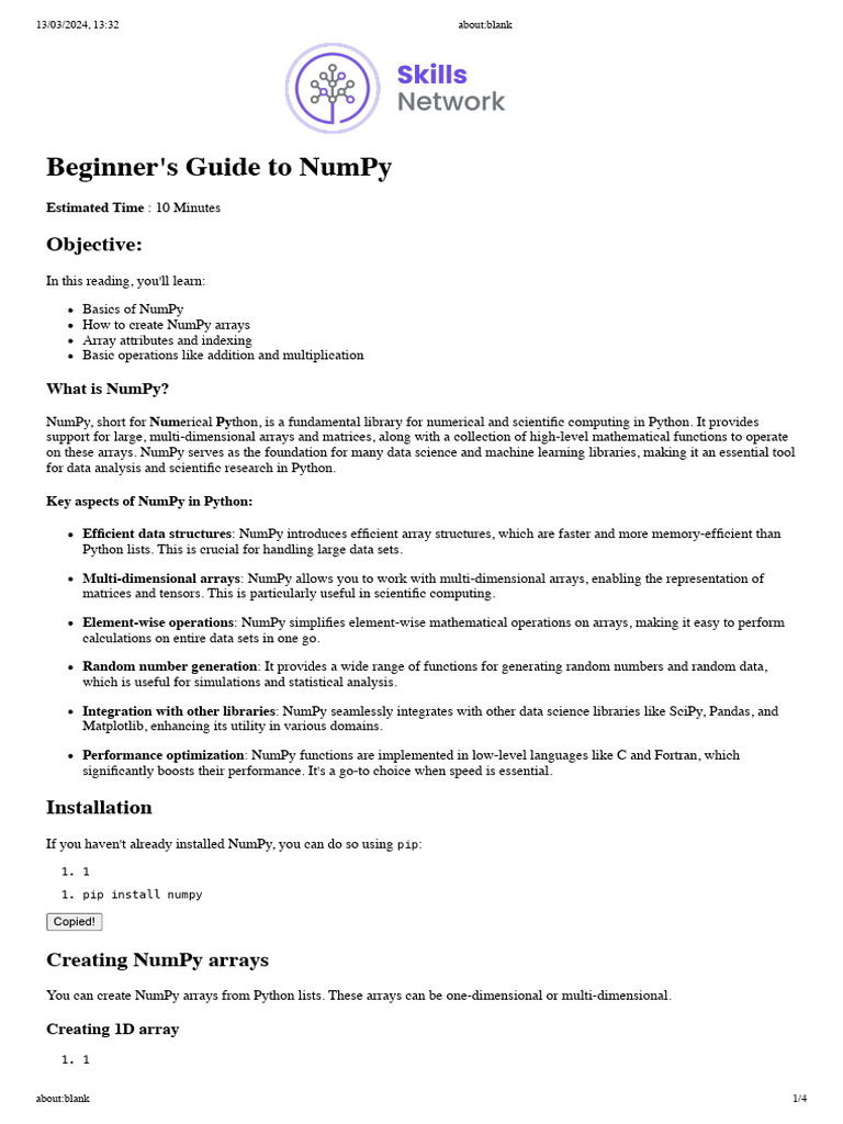 Numpy Cheatbook | PDF | Matrix (Mathematics) | Computer Programming