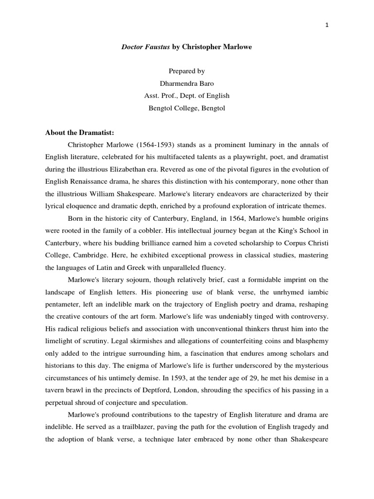 Doctor Faustus by Character | PDF | Satan | Devil