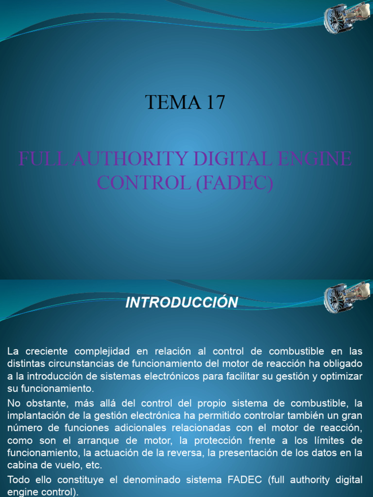 Tema 17 - Full Authority Digital Engine Control (Fadec) | Descargar ...