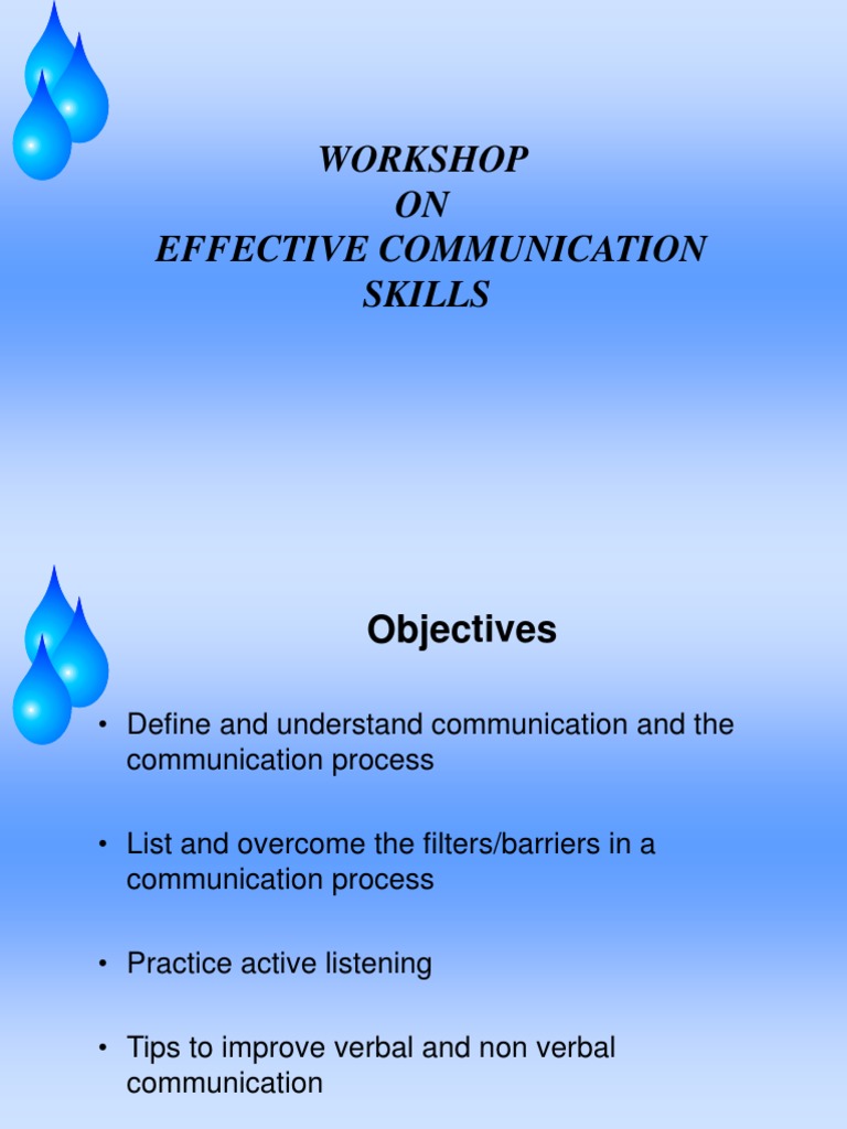 Effective Communication Skills Workshop | PDF