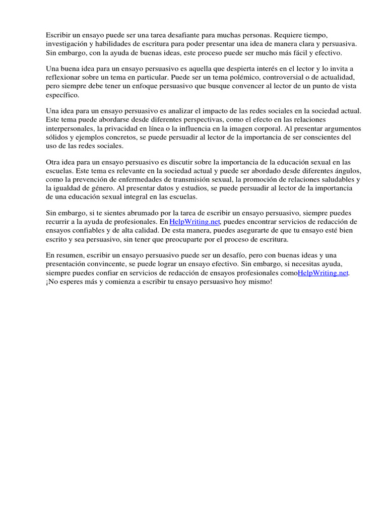Ideas para Un Buen Ensayo Persuasivo | PDF | Websites | Scribd