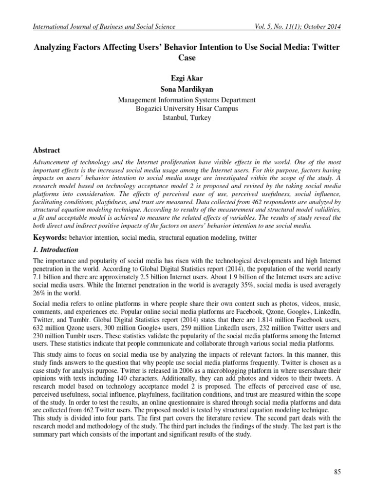 Analyzing Factors Affecting Users Behavi | PDF | Social Media | Popular Culture & Media Studies