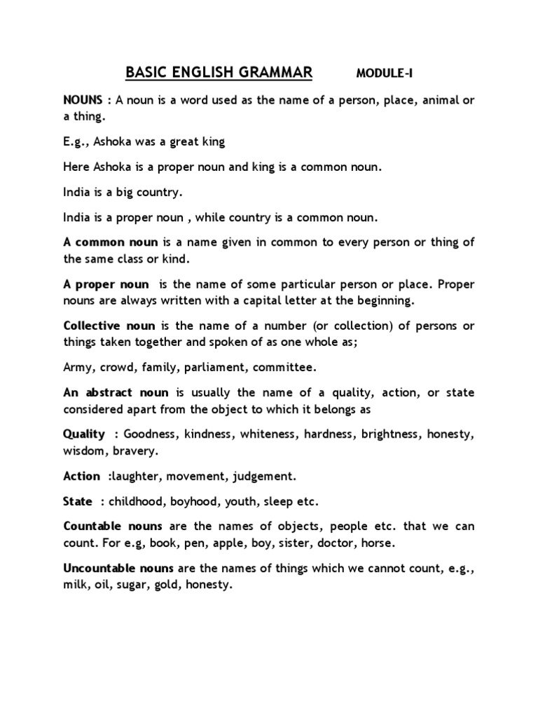Basic English Grammar Essentials | PDF | Grammatical Gender | Noun