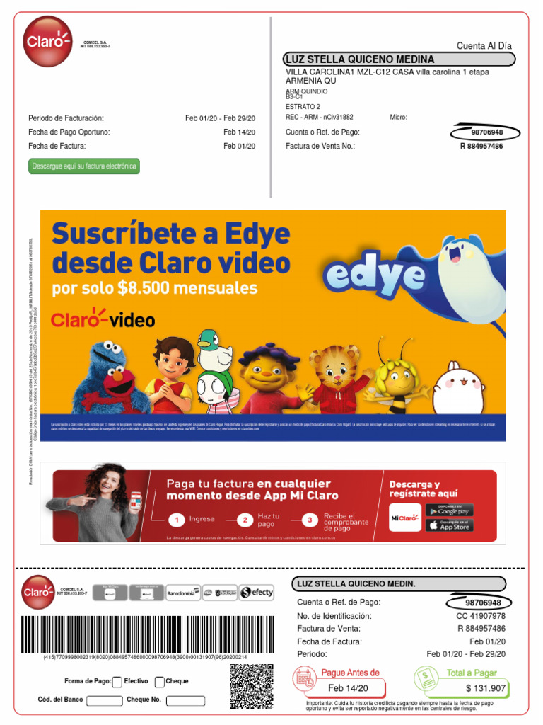 Factura 202002 98706948 C35 | PDF | Factura | Industrias de servicio