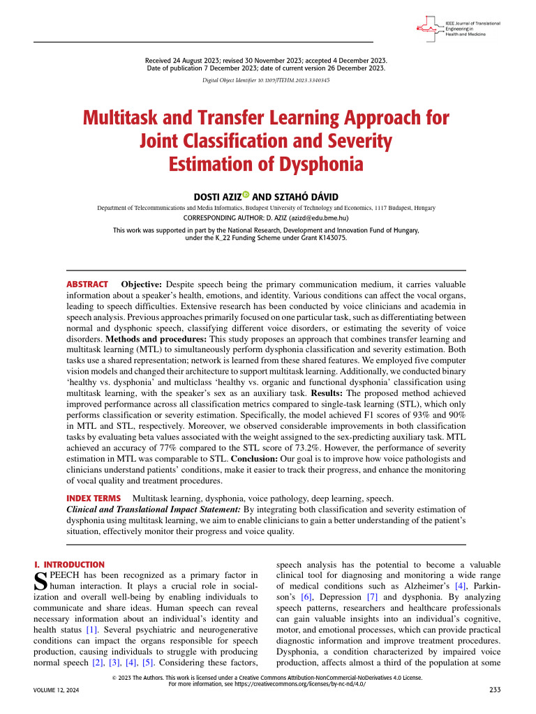 Multitask and Transfer Learning Approach For Joint Classification and Severity Estimation of ...