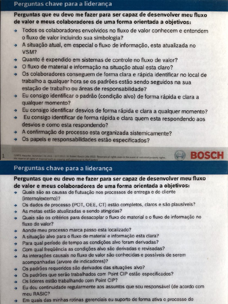 Bosch - Bps - VSM - Leadership | PDF