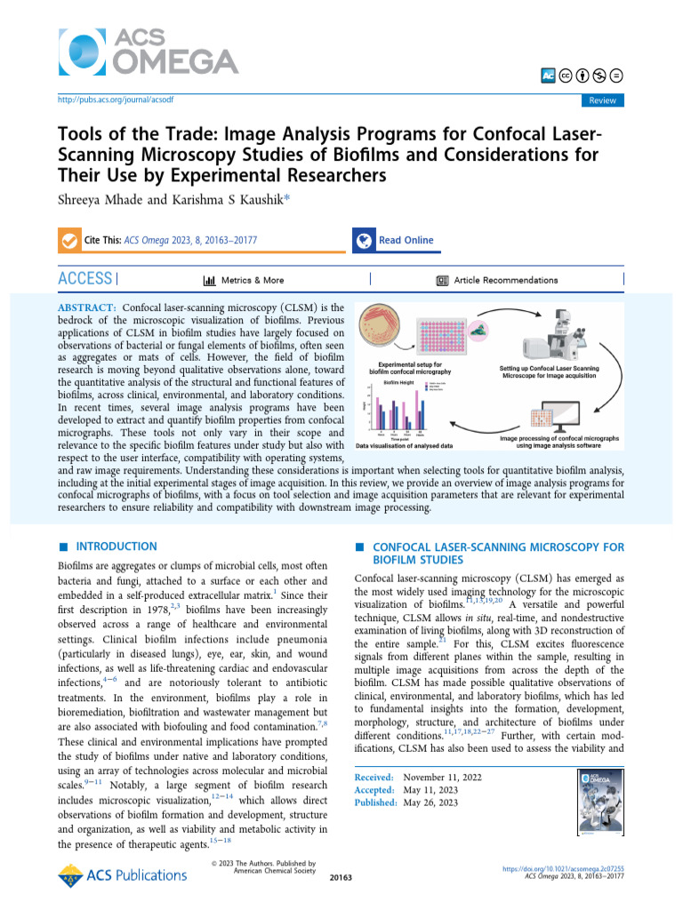 CLSM Image Analysis Tools | PDF | Confocal Microscopy | Microscopy