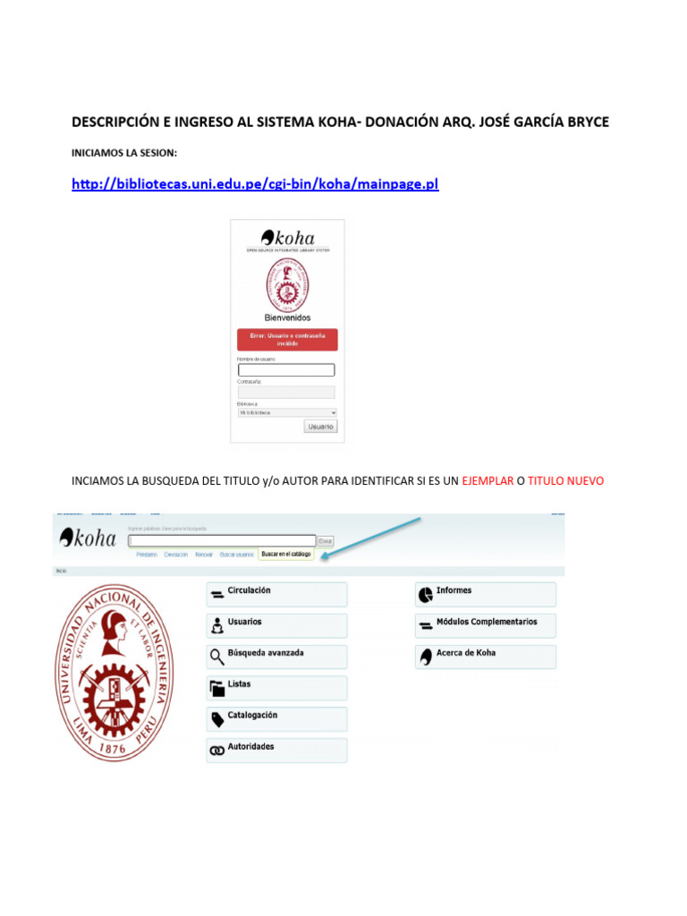 Descripcion e Ingreso A Koha Libros | PDF