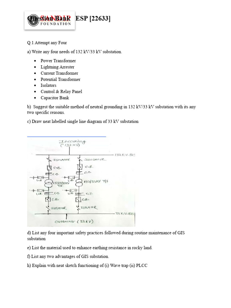 Question Bank ESP Class Test 2 | PDF