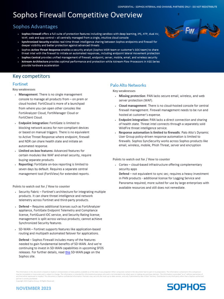 Sophos Firewall Competitive Overview Pdf Security Computer Security